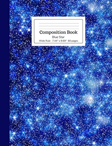 Composition Book Blue Star Wide Rule: Notebooks, Cool for School ...