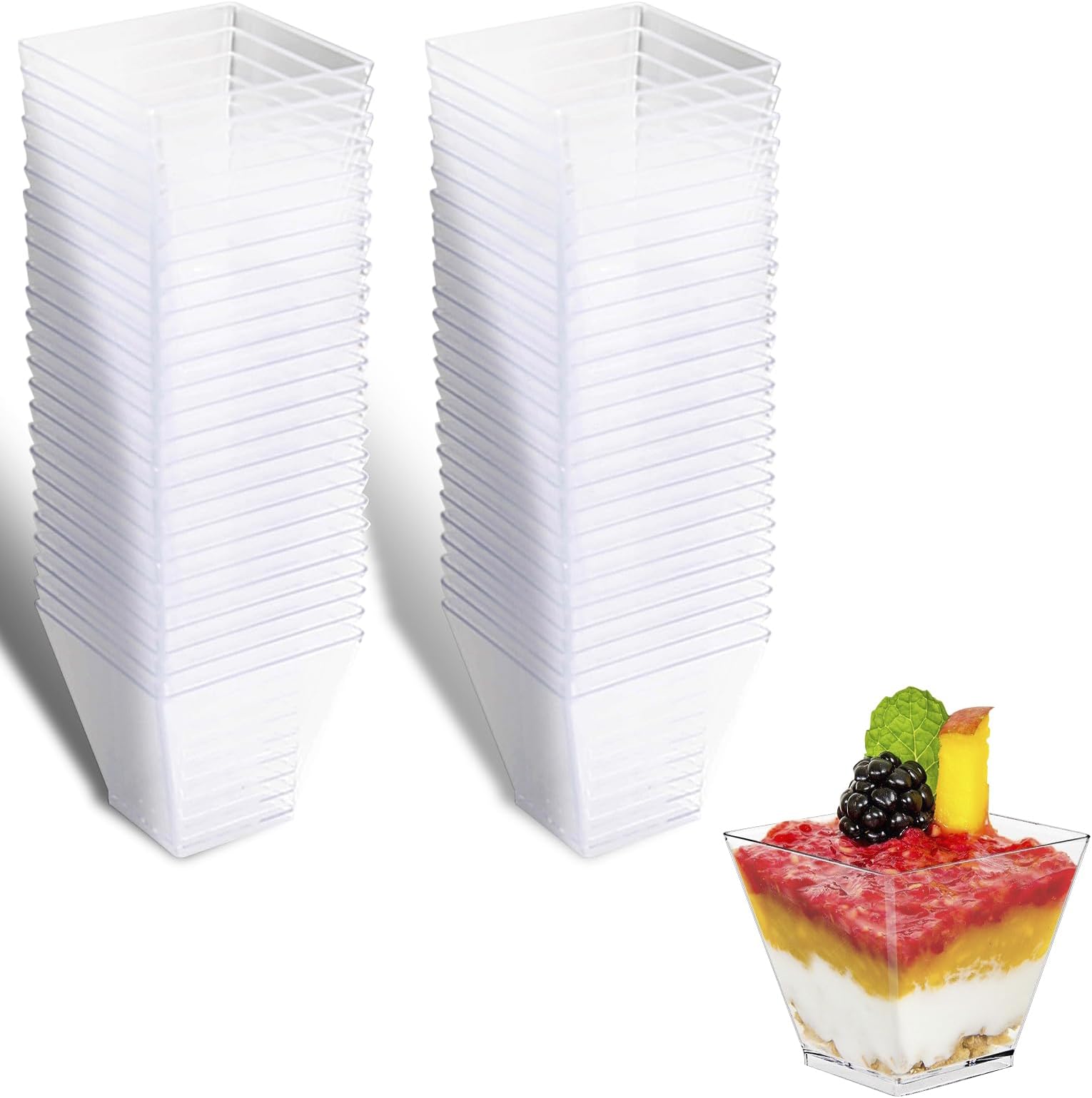 Amazon.com | Mifoci 50 Pcs 5 oz Plastic Dessert Cups Appetizer Cups for ...