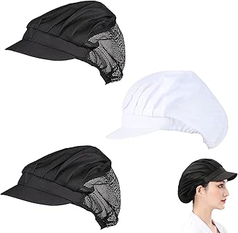 HZZXCH 3Pcs Chef Hat Catering Hats,for Chefs Servers Industrial Workers ...