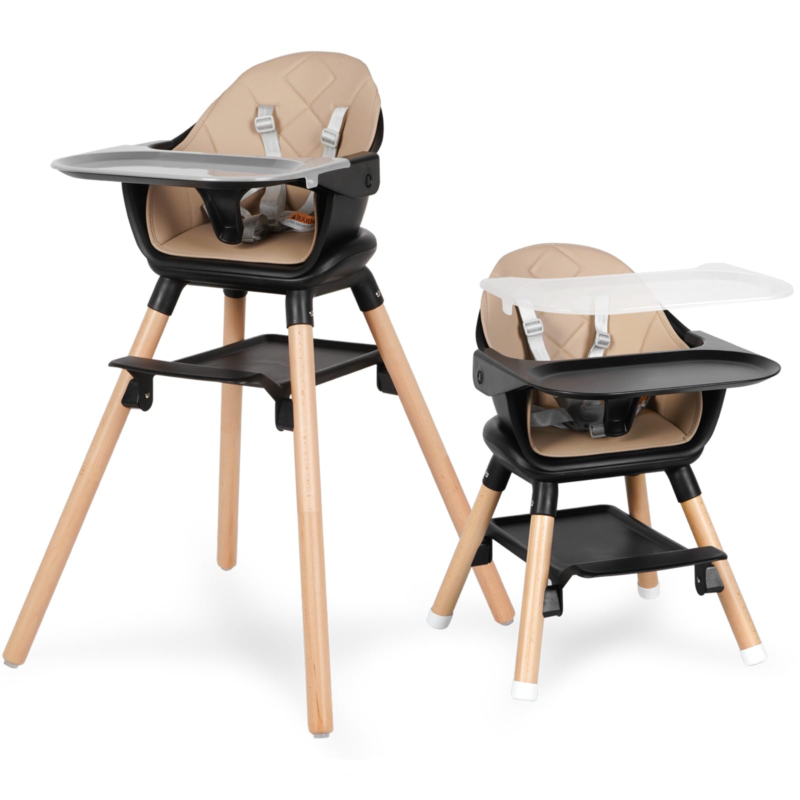 Amazon.com : Baby High Chair, 6 in 1 Convertible Wooden High Chairs for ...