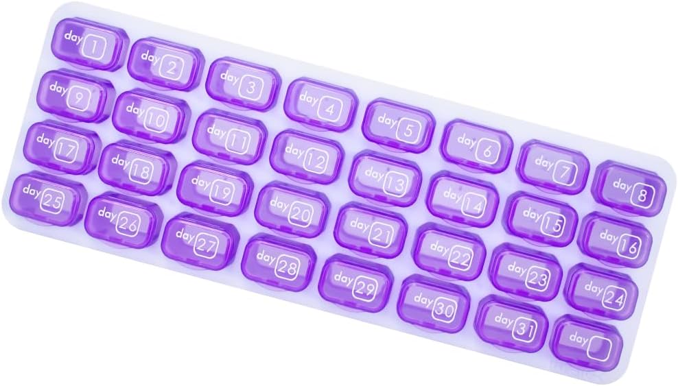 Amazon.com: Monthly Pill Organizer, Large Travel Pill Box 31 Day, Daily ...