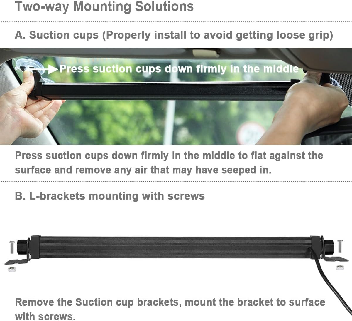 WOWTOU 2 in 1 192-LED Amber White Emergency Strobe Light Bar for Trucks ...