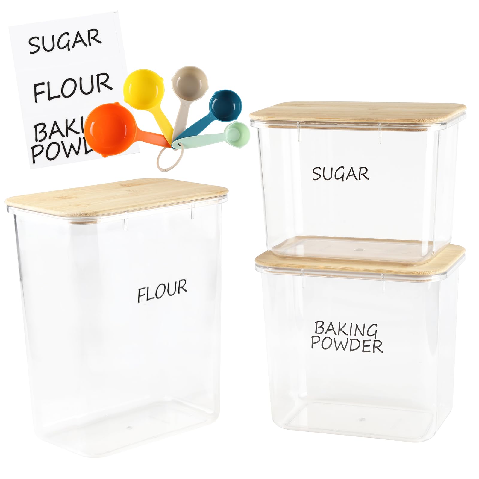 Amazon.com: Xbopetda 3 Pack Airtight Food Storage Containers, Clear ...