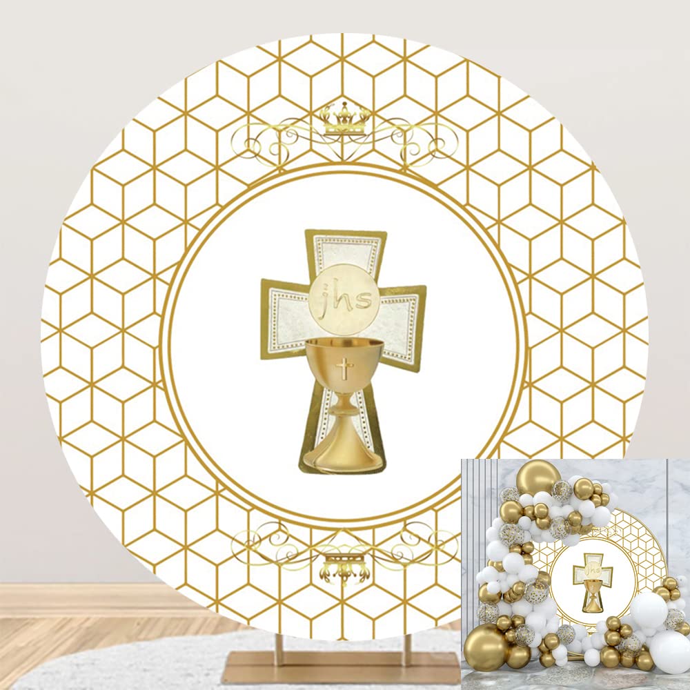 Confirmation Decorations OERJU 7.2ft Round Backdrop - God Bless ...