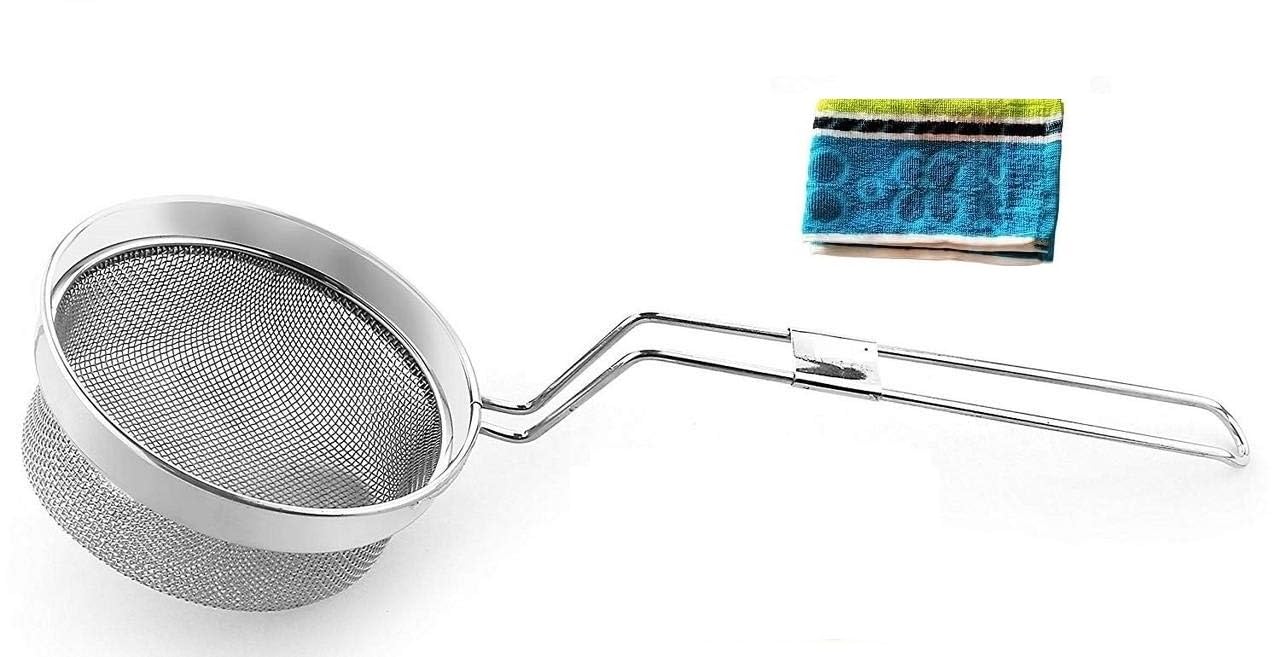 15 Inch Stainless Steel Deep Fry Mesh/Jhara/Poha Strainer for Kitchen ...