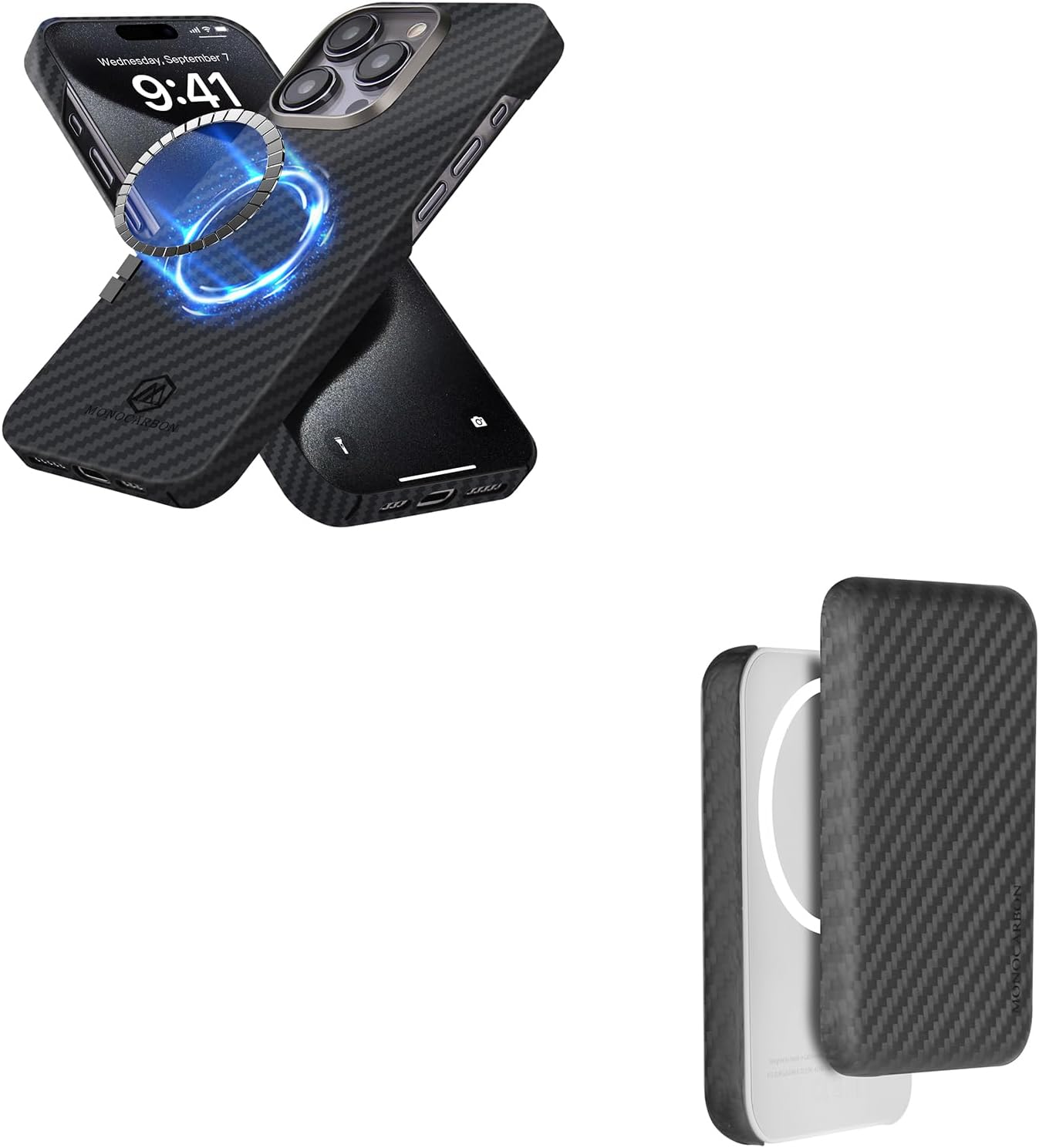 Amazon.com: MONOCARBON Real Aramid Fiber Case for iPhone 15 Pro ...