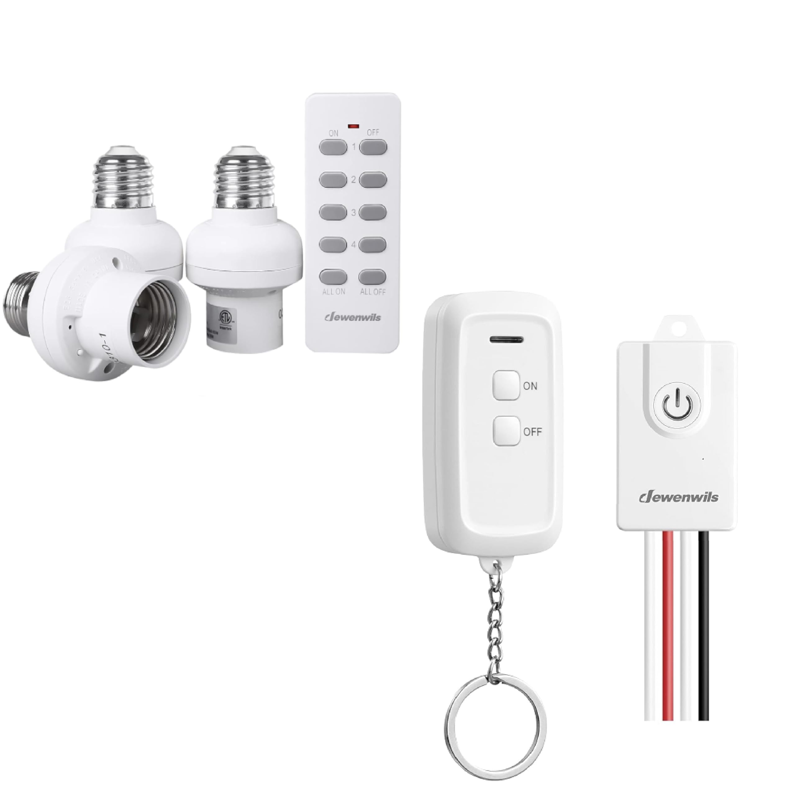 DEWENWILS Wireless Light Switch and Receiver Kit, 15A/1800W High Power ...