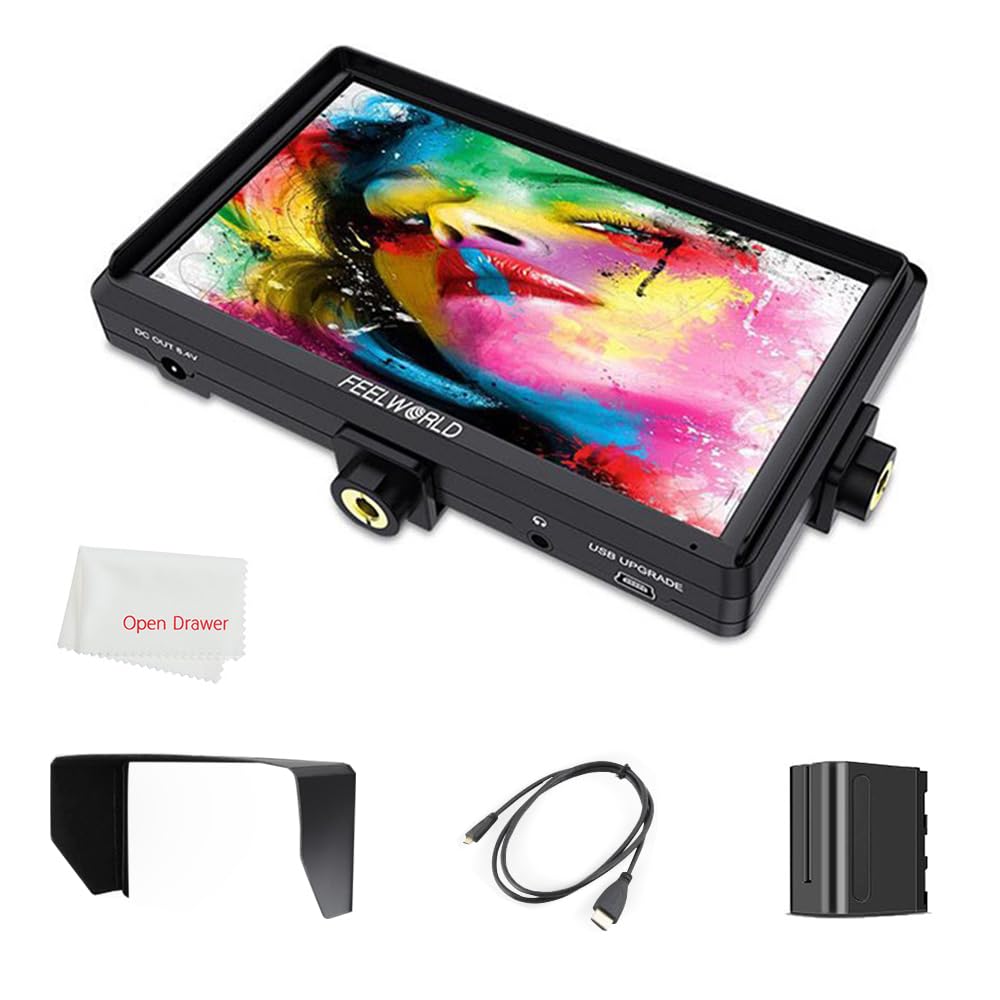 FEELWORLD FW568 V3 Monitor, Full HD 1920x1080 IPS, 6 inch DSLR Camera ...