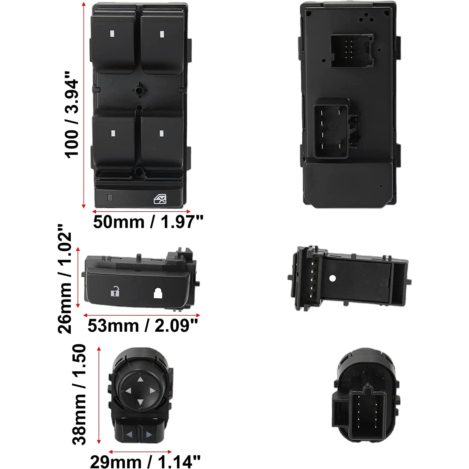 Power Window Control Switch Button Front Driver Side Door Lock Switch ...