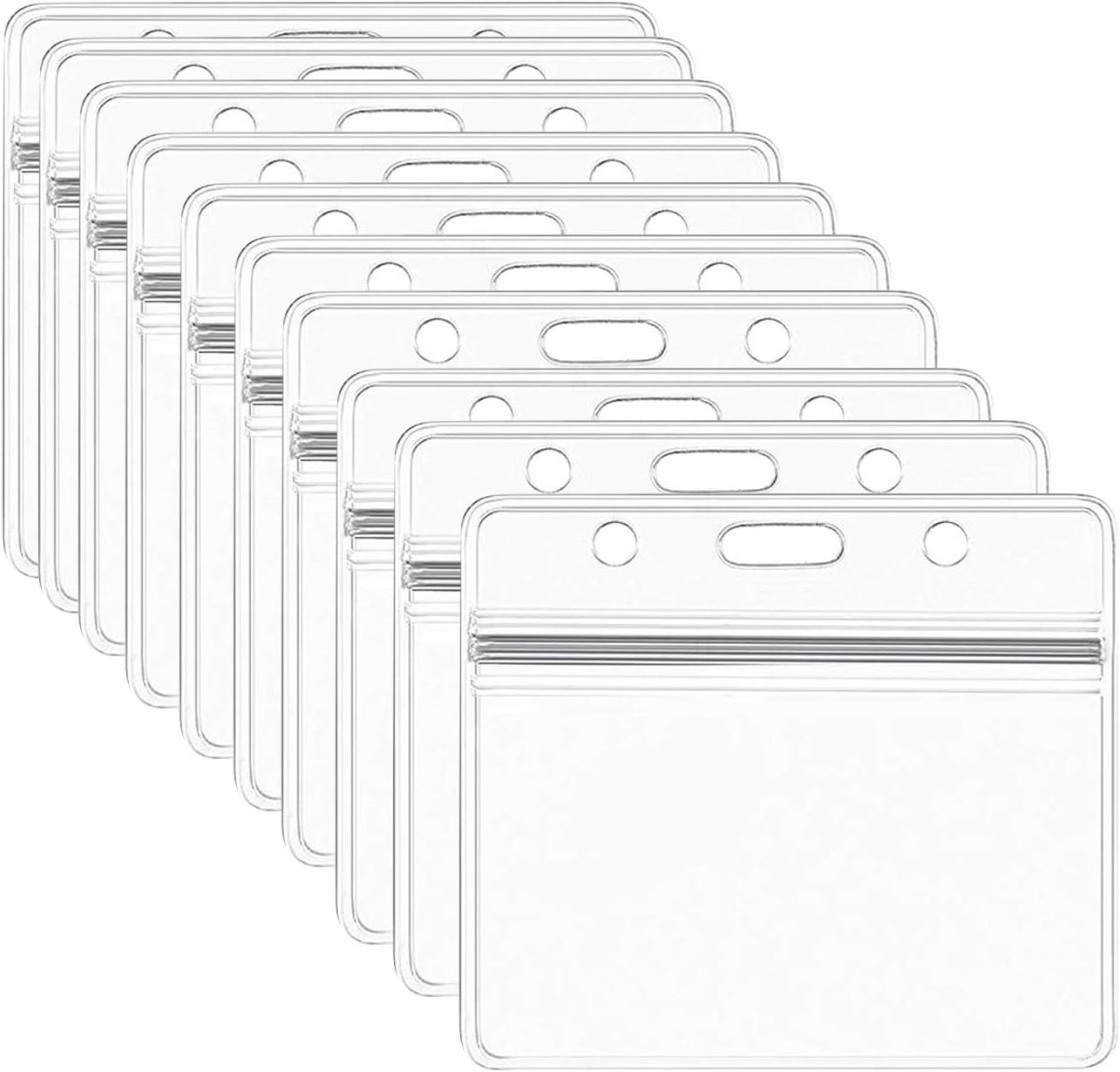 Name Badges,Saim 100 Pcs Clear Plastic Horizontal Name Tag Badge ID ...