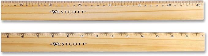 Amazon.com: Westcott Wood Ruler with Double Metal Edge, 18" (5228 ...