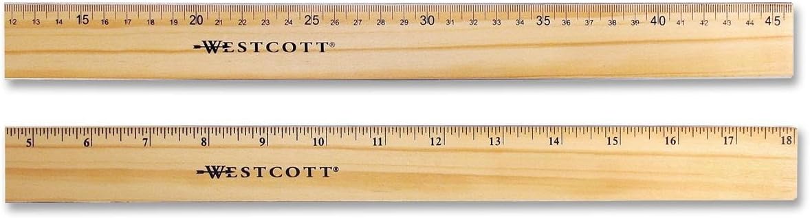 Amazon.com: Westcott Wood Ruler with Double Metal Edge, 18" (5228 ...