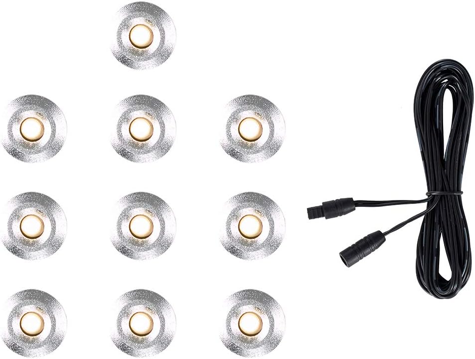 MiniSun | 15mm Warm White LED Round Decking/Kitchen Plinth Lights Kit ...