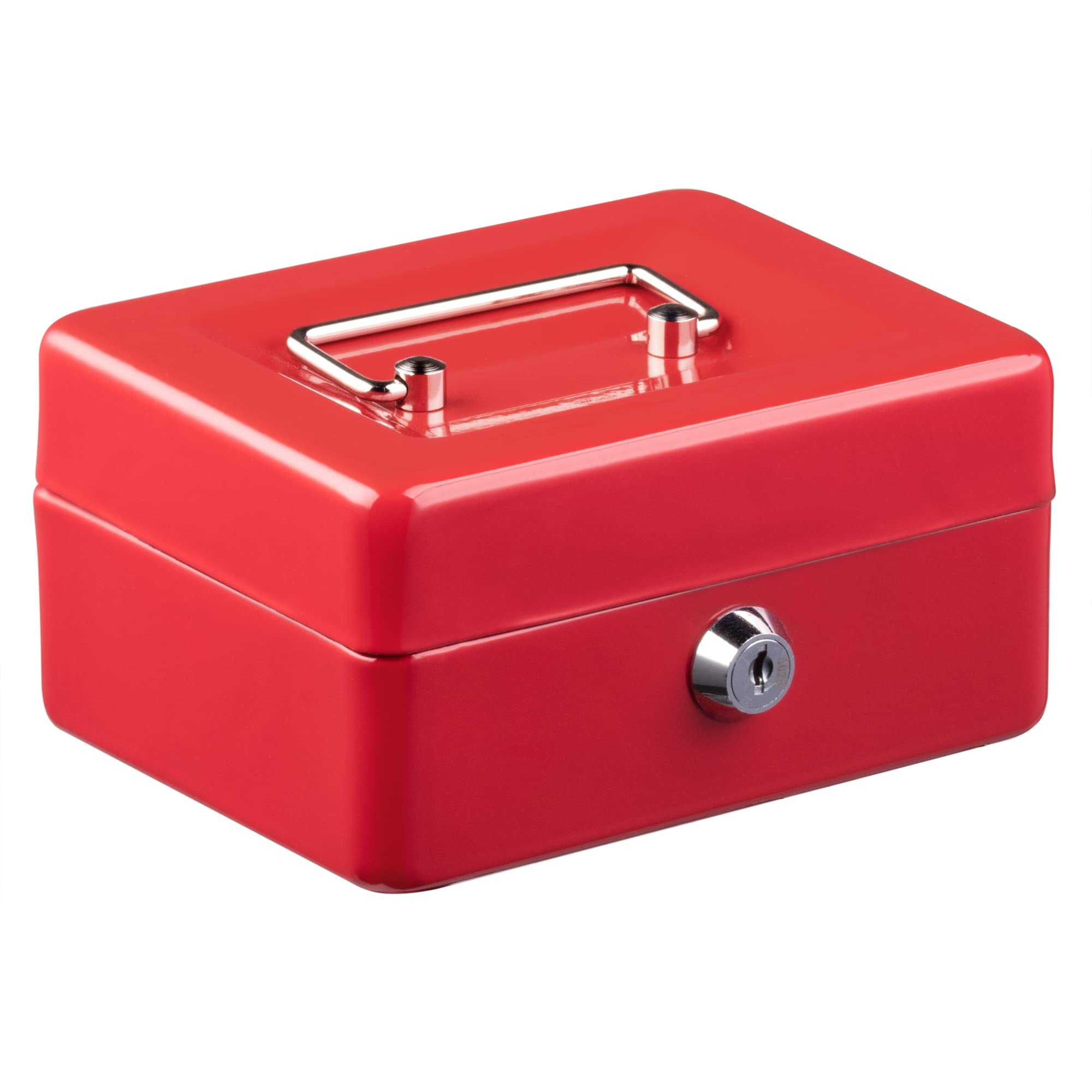 Jazooli Heavy Duty Metal Cash Money Coin Box Bank Deposit Steel Tin ...