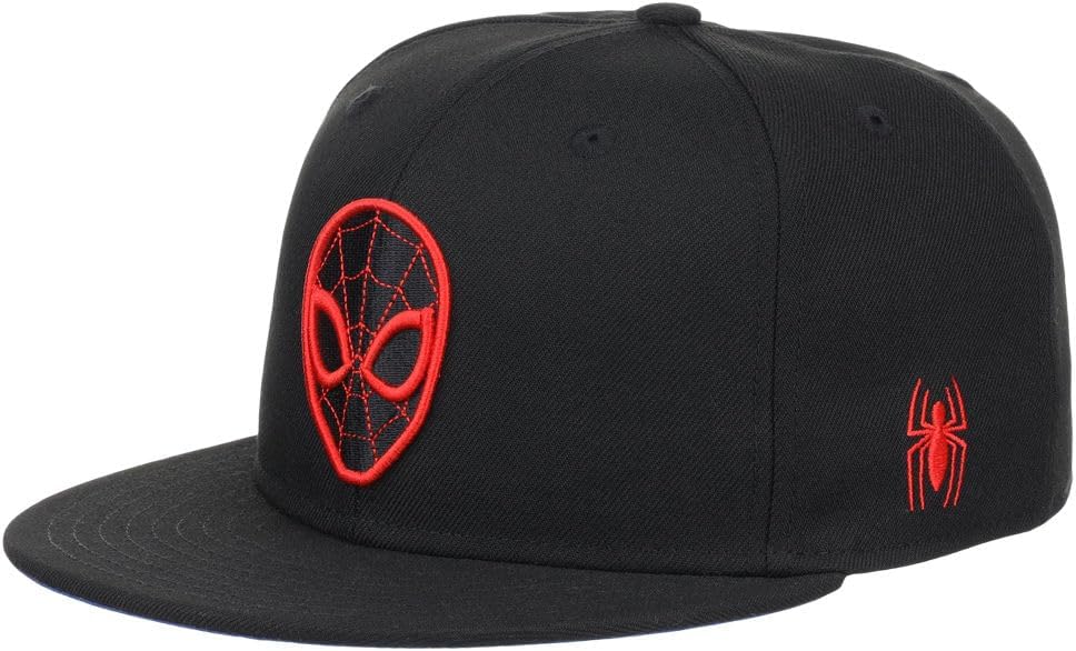 Marvel Spiderman Fitted Flat Bill Baseball Cap at Amazon Men’s Clothing ...