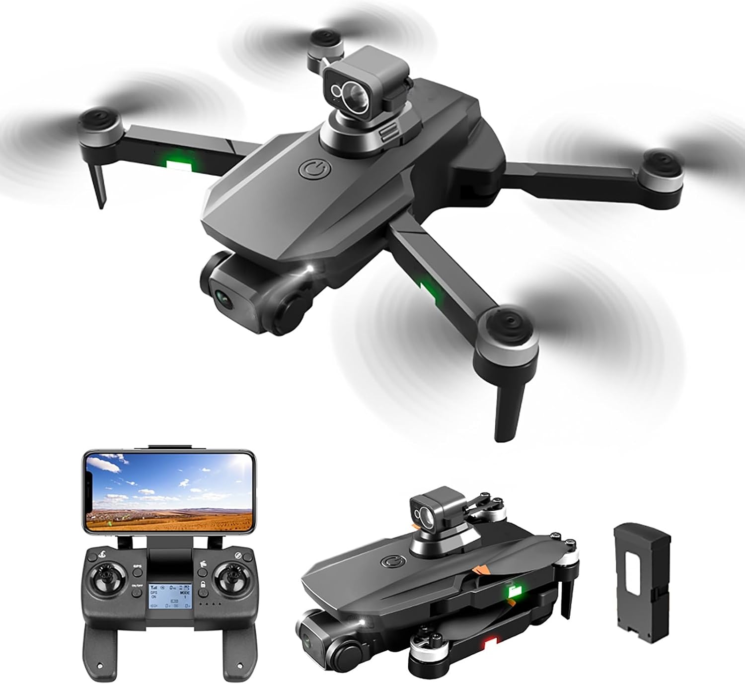 FAiruo RG101 MAX Drone con cámara PTZ de dos ejes para adultos 6K ...