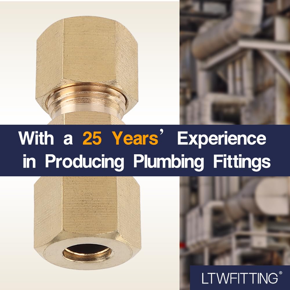 Snapklik.com : LTWFITTING 1/4-Inch OD Compression Union,Brass ...
