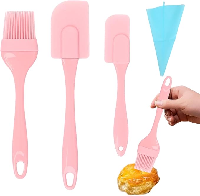 2 Silicone Spatulas, Baking Set with 1 Pastry Brush 1 Icing Piping Bag ...