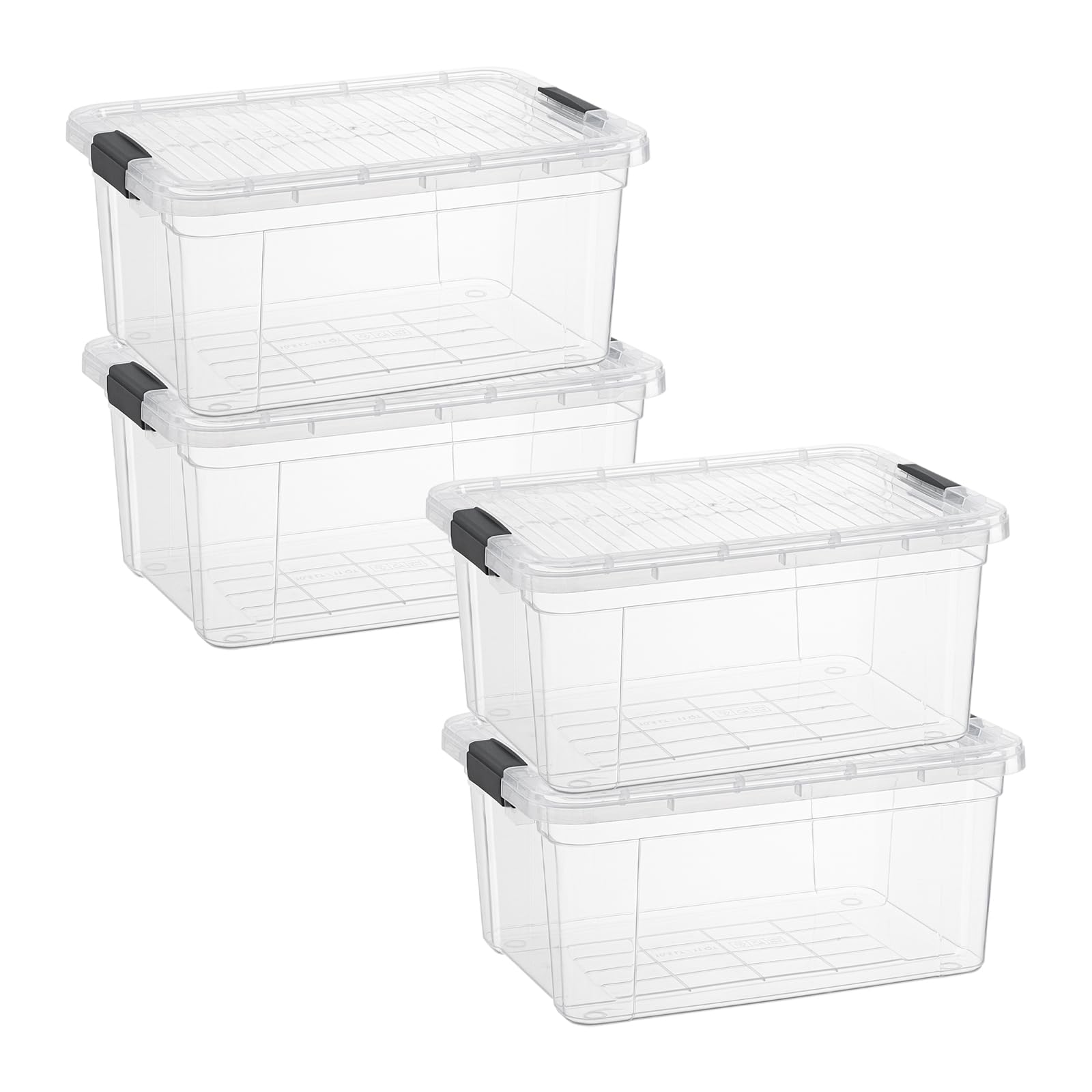 Amazon.com - Superio Clear Storage Boxes with Lids, 2 Quart Plastic ...