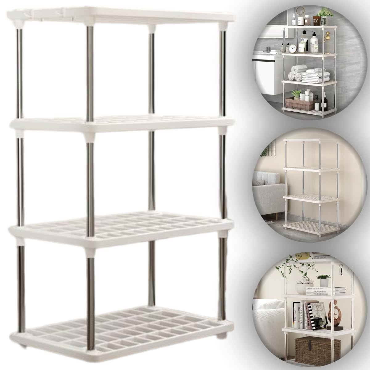 Estante Multiuso 4 Andares Prateleira Modular Organizadora Rack Armário ...