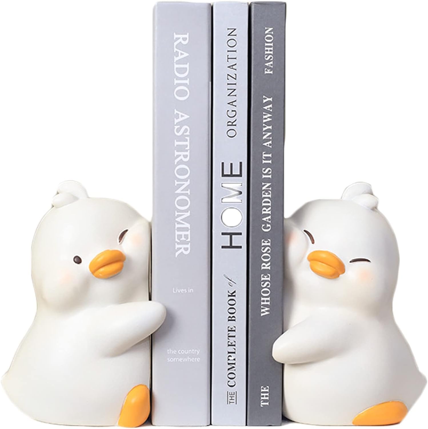 Cute Hug Ducks Decorative Bookends, Unique Book Ends to Hold Books ...