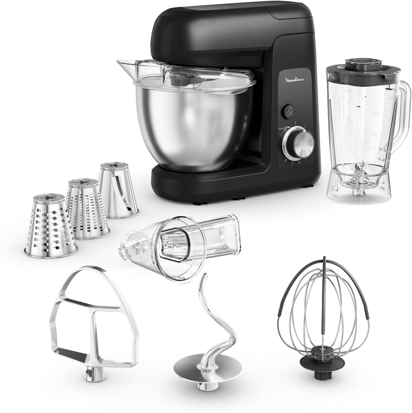 Moulinex QA311510 Robot Pâtissier avec Blender Wizzo Pétrin Fouet Flex ...