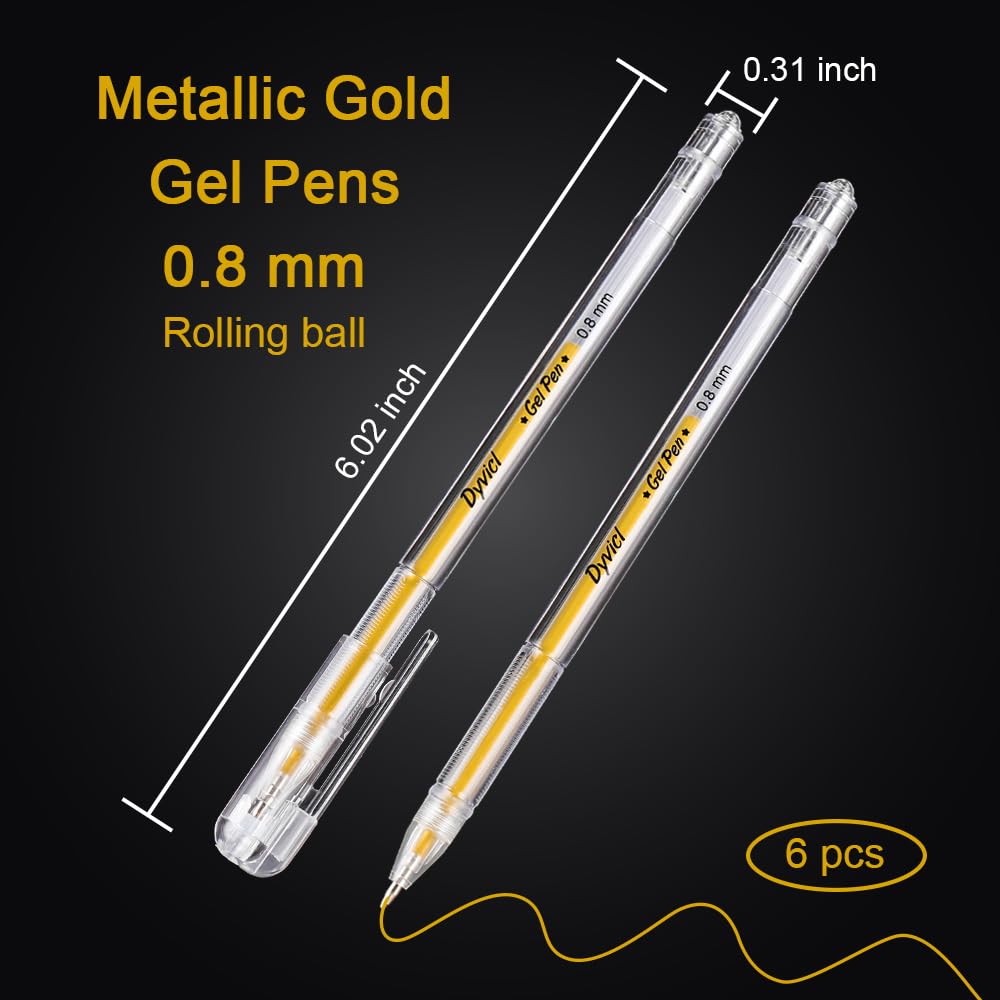 Snapklik.com : Metallic Gold Gel Pens, 0.8 Mm Fine Pens Gel Ink ...
