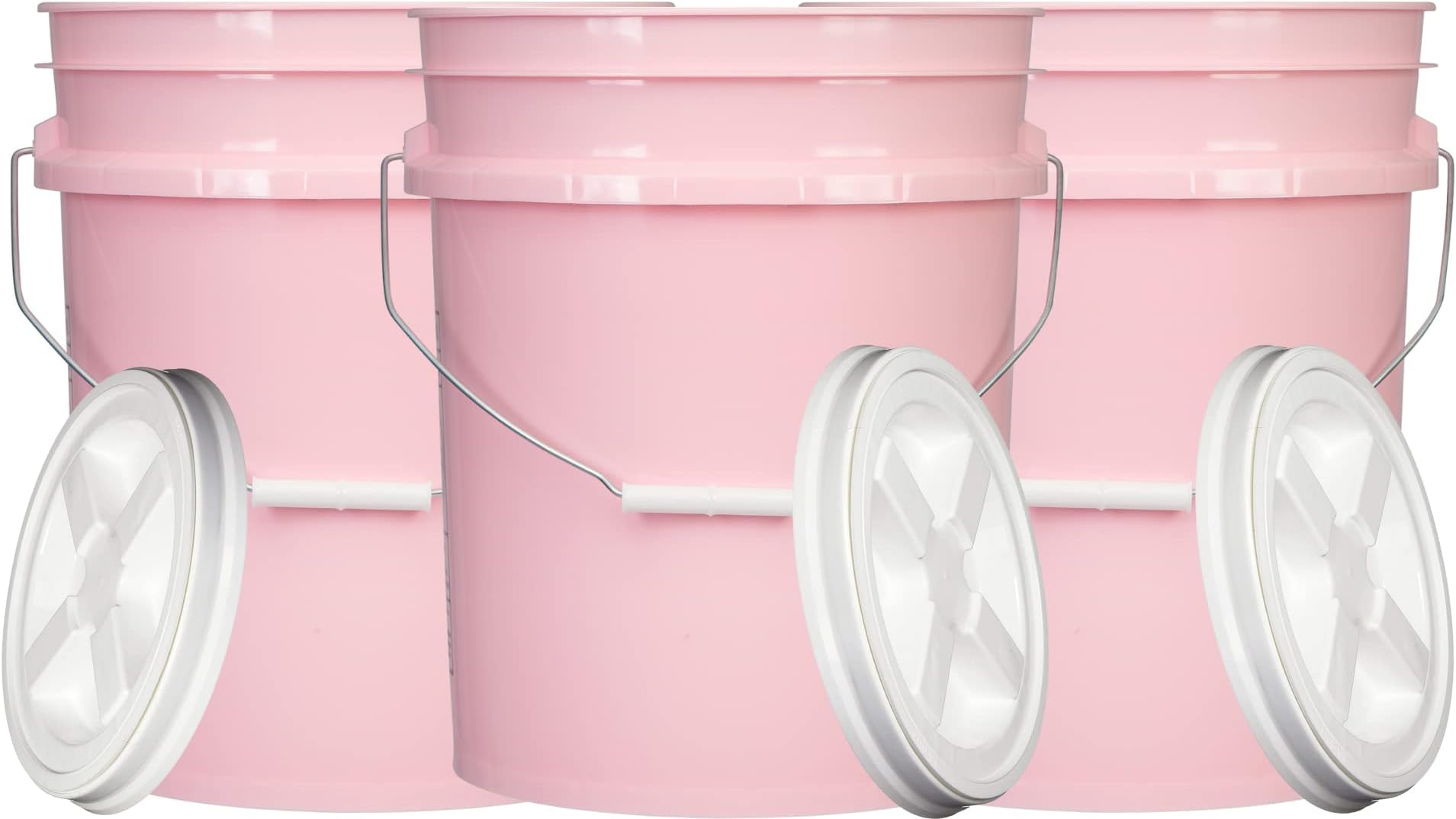 Amazon.com: House Naturals 5 Gallon Pink Food Grade Plastic Storage ...