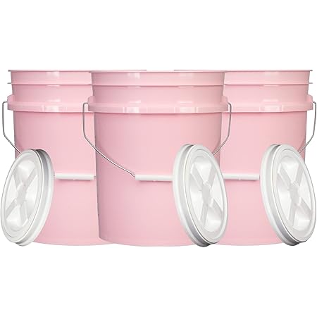 Amazon.com: House Naturals 5 Gallon Pink Food Grade Plastic storage ...