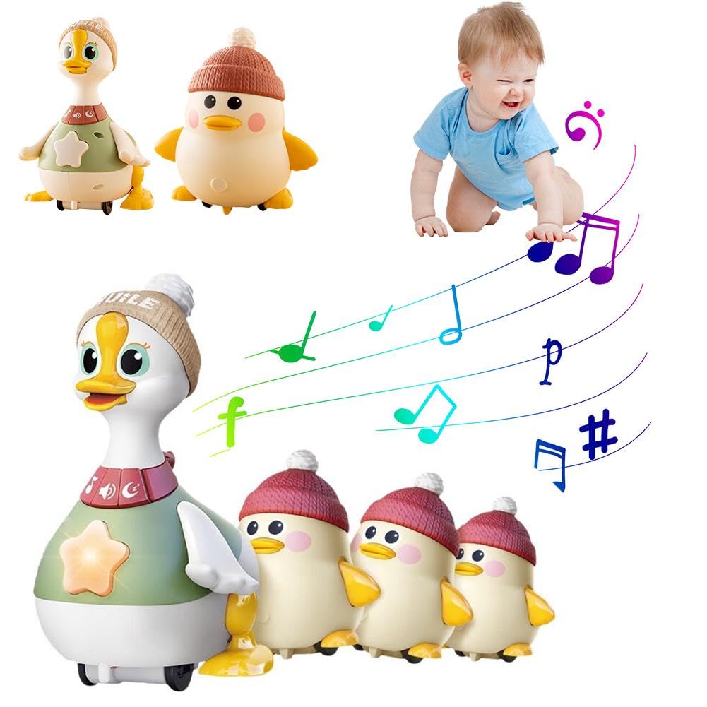 Amazon.com: GINTBN Tummy Time Duck Family Toy, 4 Pack Walking Duck with ...