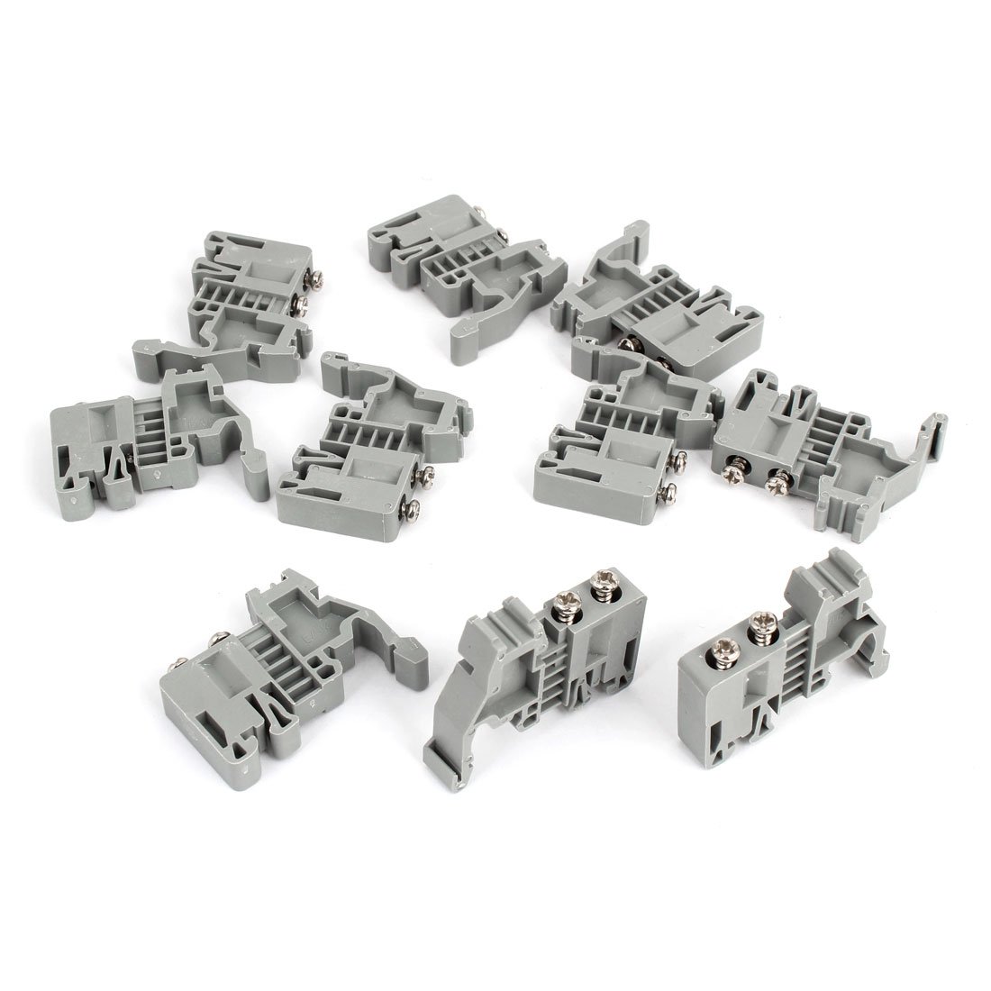 1 x Brand New sourcingmap 10 Pieces 35mm Din Rail Screw Fixed Terminal ...