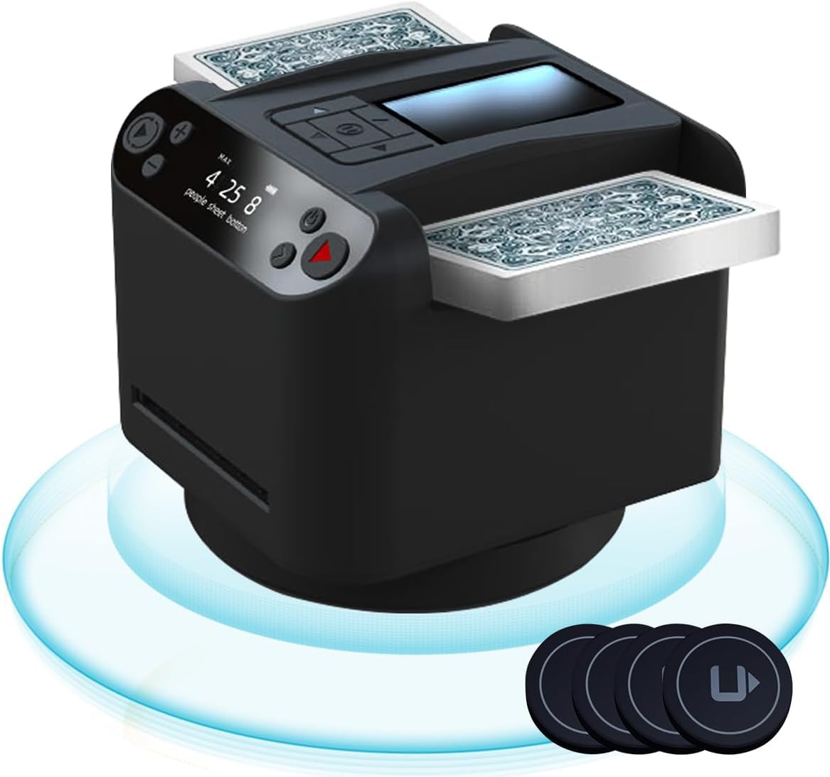 Buy AUGEN Automatic Card Dealer and Mixer, Card Shuffler, 360° Rotating ...