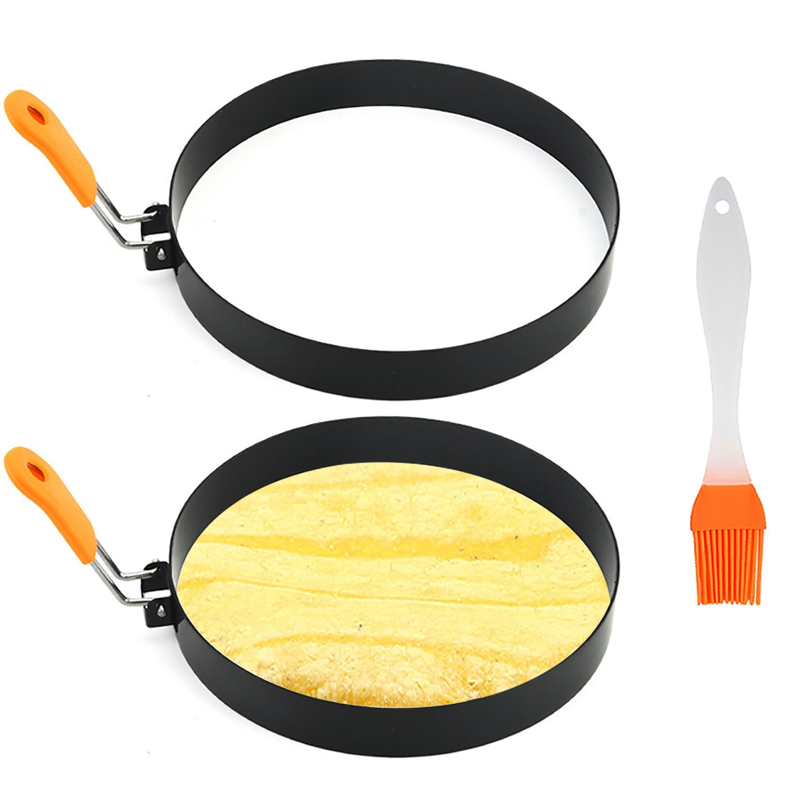 Amazon.com: Egg Rings 2 Pack 6" Pancake Mold Nonstick Round Pancake Egg ...