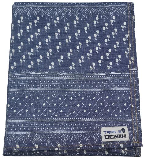 Buy 999 Brand Denim Jeans Lungi - Dark Blue Printed Designer (Small ...