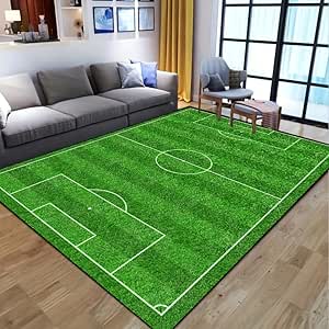Amazon.com: Soccer Area Rugs, 3x5ft, Green Football Field Indoor Sport ...