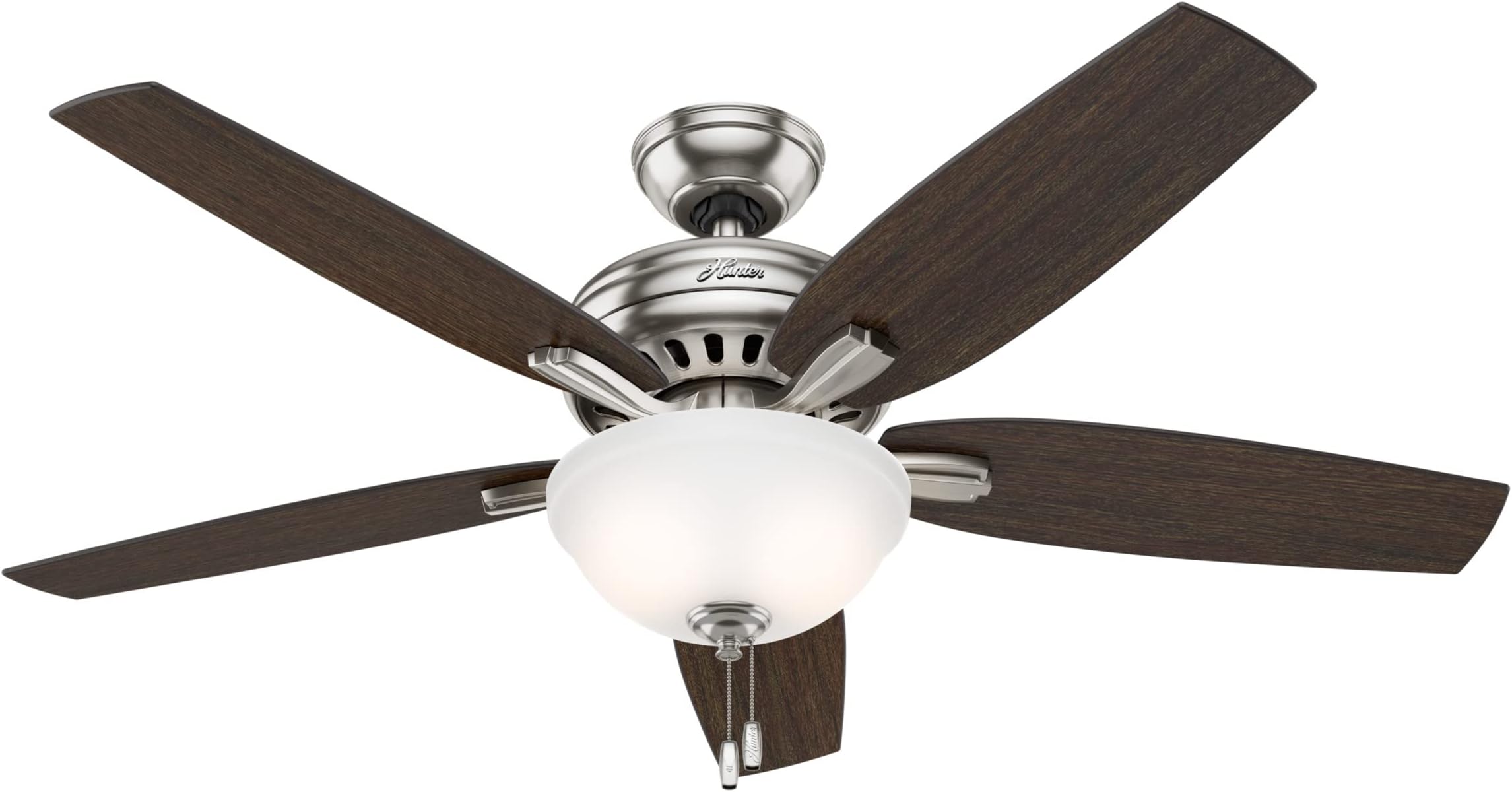 Hunter Channing 52 in. Indoor LED Brushed Nickel Ceiling Fan with Light ...