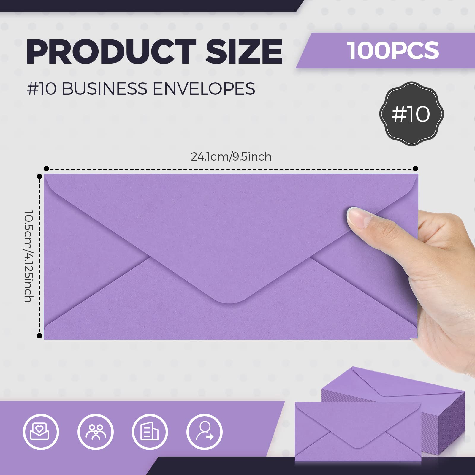 Purple Business Envelopes JAM Paper #10 Policy Business Envelopes