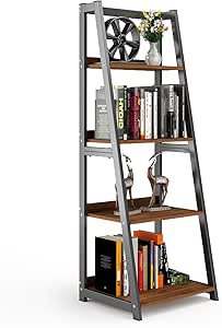 Amazon｜オープンシェルフ ラック DEWEL 幅50×奥行45×高さ140cm 4段 オープンラック おしゃれ 収納棚 本棚 木製 ディスプレイラック シェルフ フリーラック フラワー ...