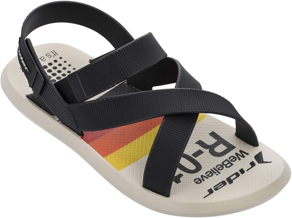 Amazon.com | Rider Sandals R1 SANDAL, BEIGE/BLACK/ORANGE Size 4 | Sandals