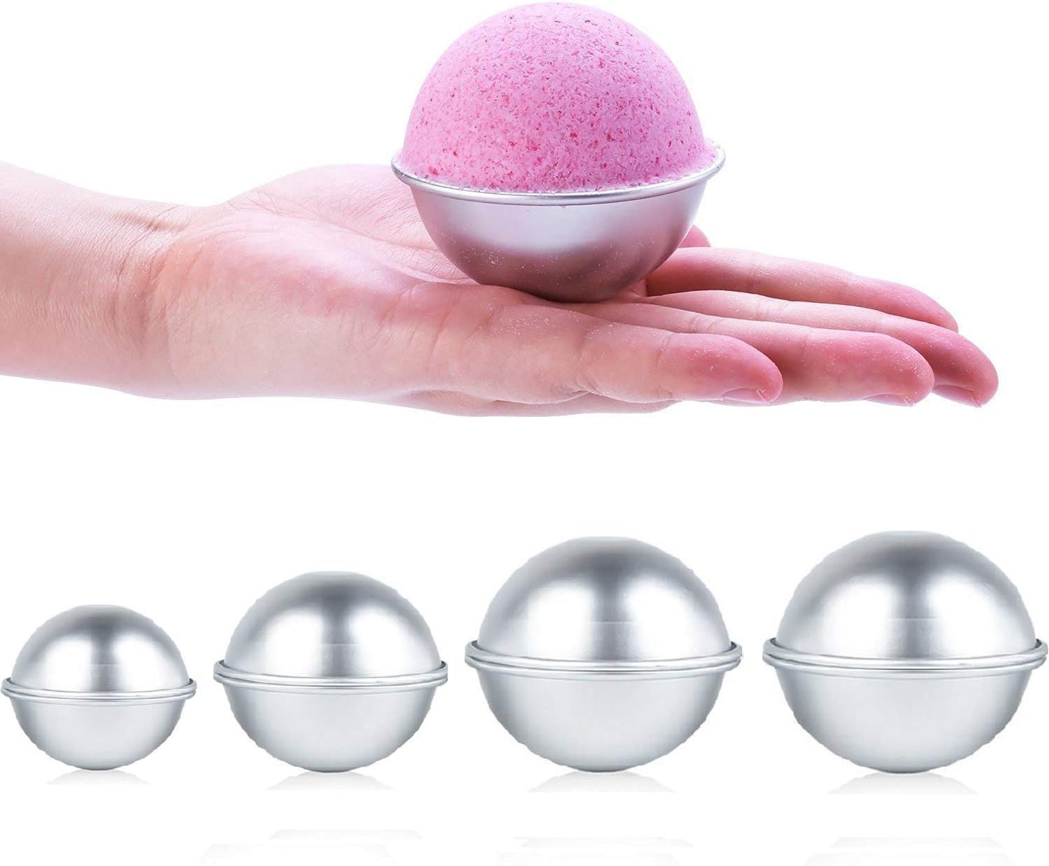 4 Set Metal Bath Bomb Moulds, DesignerBox DIY Handmade Metal Bath Bomb ...