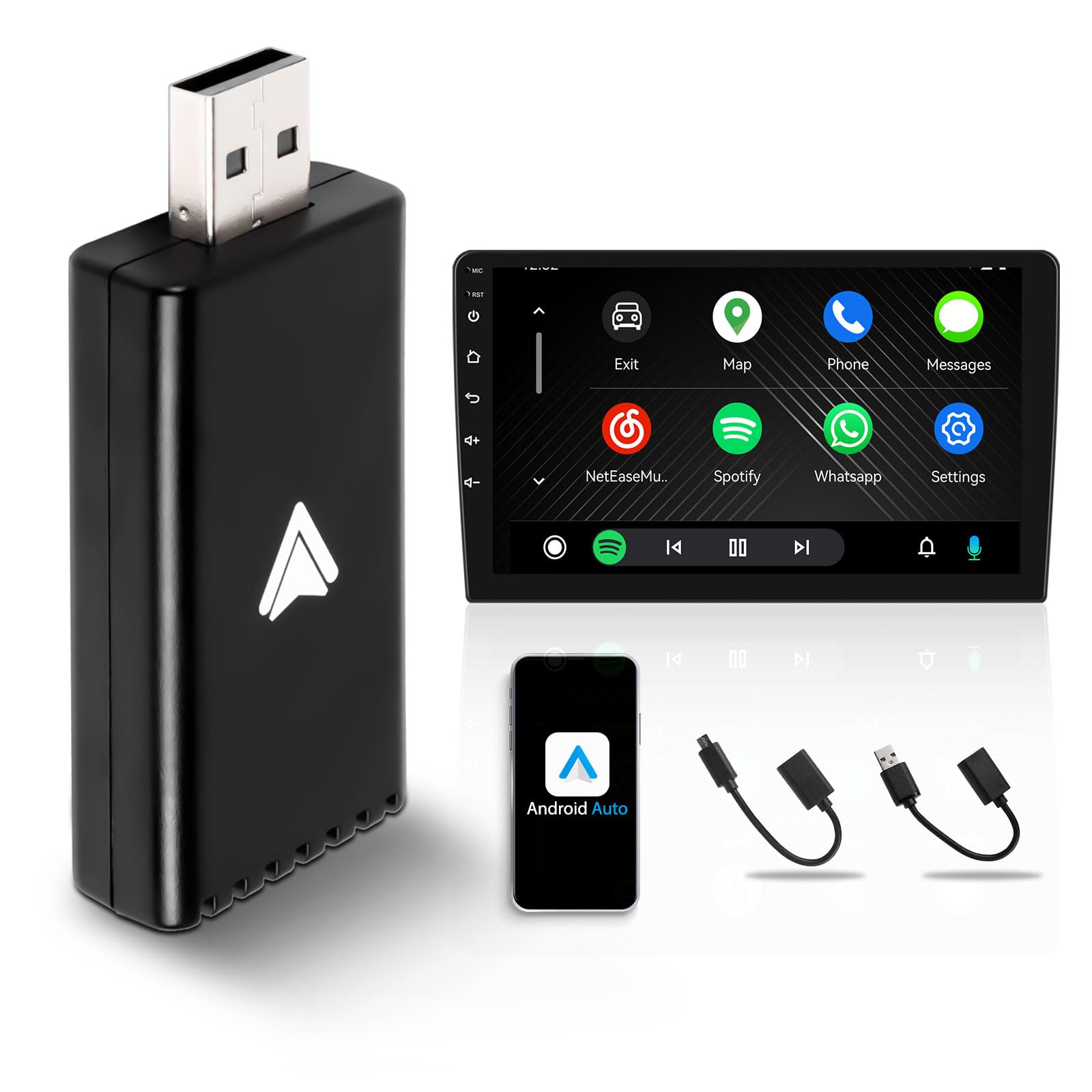 Adaptador inalámbrico para Android Auto para coche Android Auto Auto ...