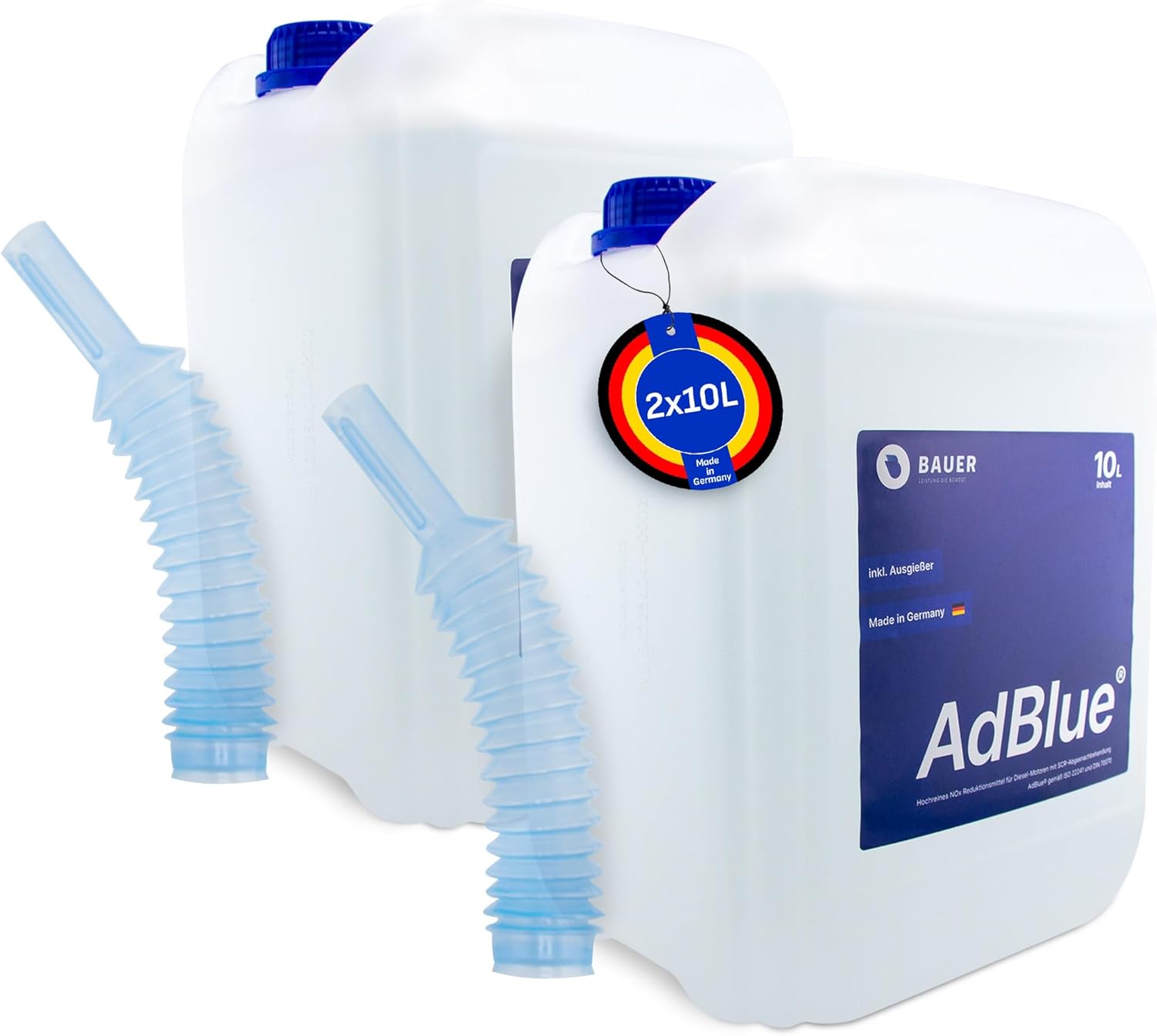 BAUER BLUE – Adblue – 2x10 Liter Kanister mit Flex-Ausgießer – für ...