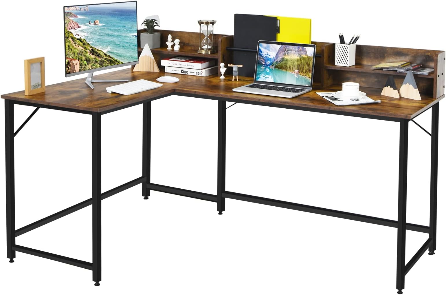 Amazon.com: Lorell LYS SOHO L-Shaped Metal Frame Computer Desk - 67 ...