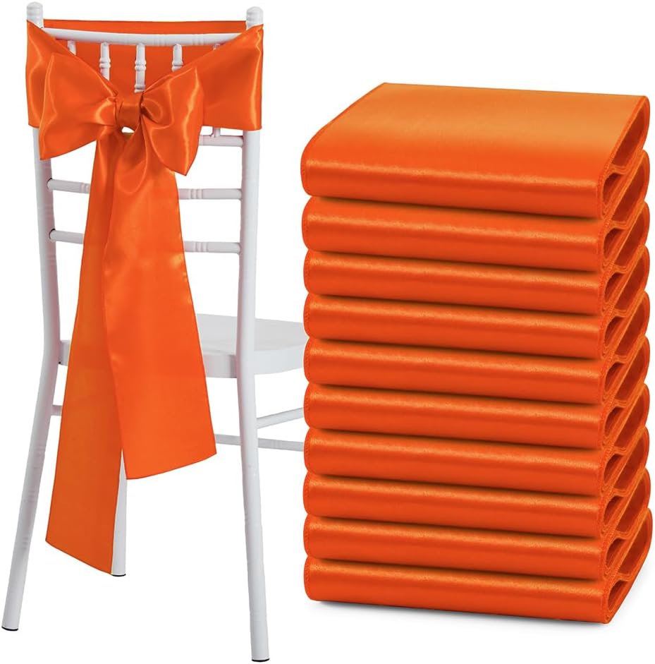Amazon.com: Satin Bow Sash Chair Cover Decoration - Elegant Sashes for ...