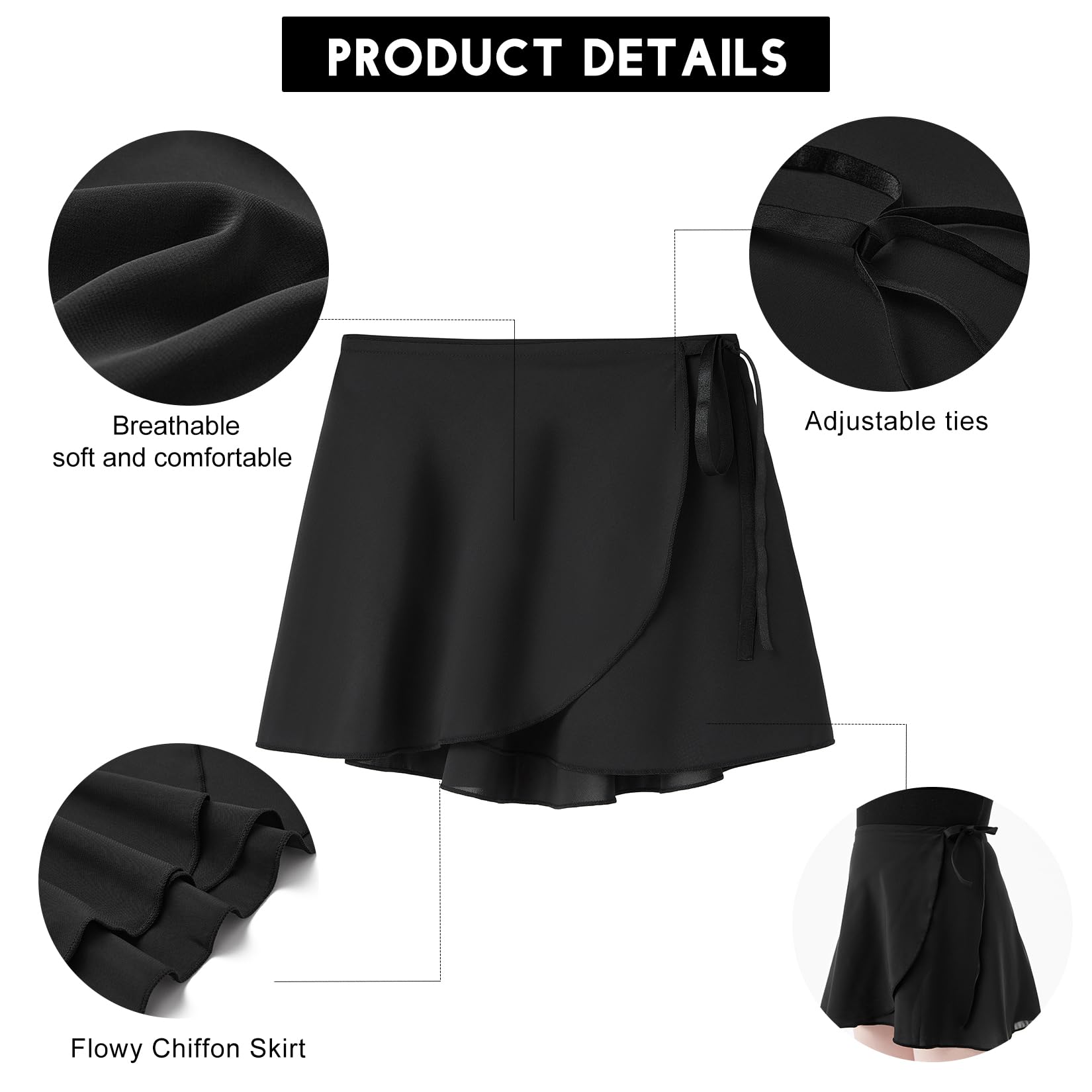 Snapklik.com : HiDance Girls Women Ballet Wrap Skirt - Chiffon Sheer ...