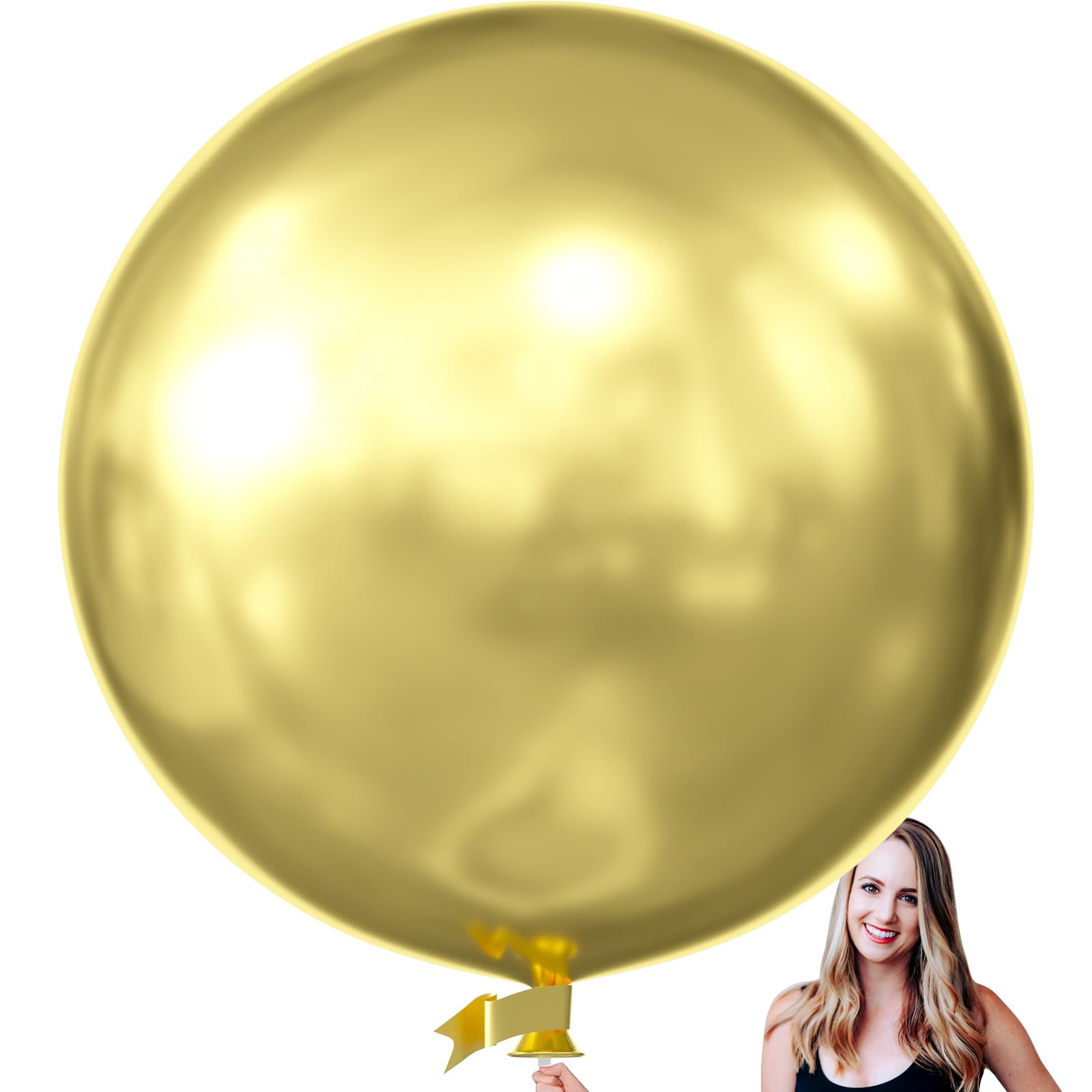 Amazon.com: KALOR 36 Inch Giant Metallic Gold Balloons, 6 Pack Large ...