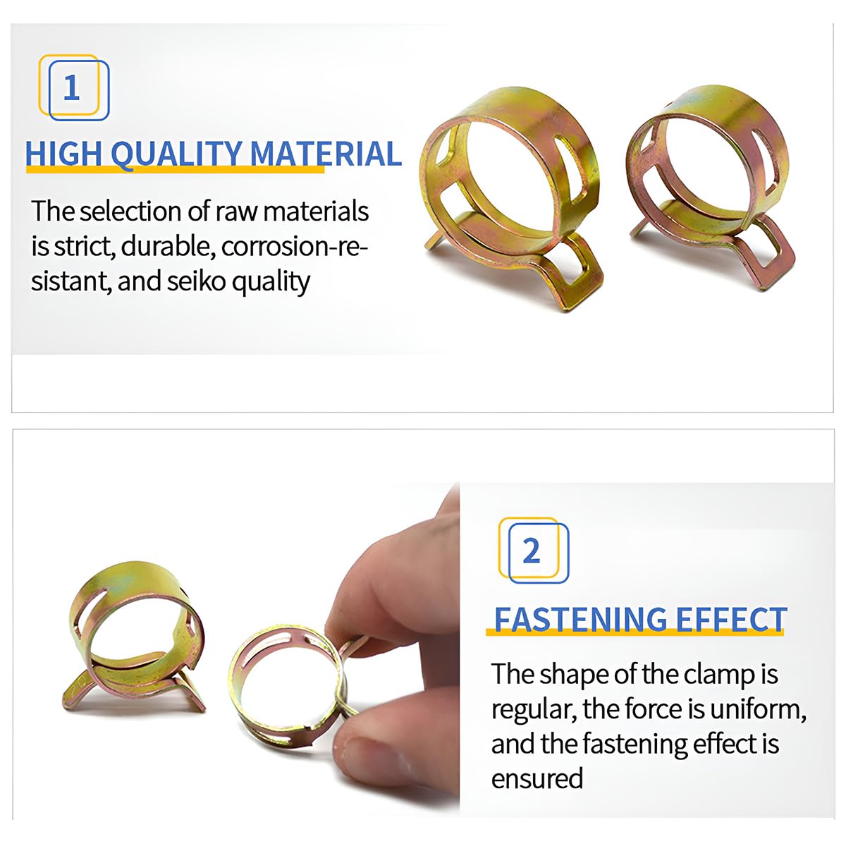 Snapklik.com : 160 Pcs Spring Hose Clamps, 5 Size Spring Band Type Fuel ...