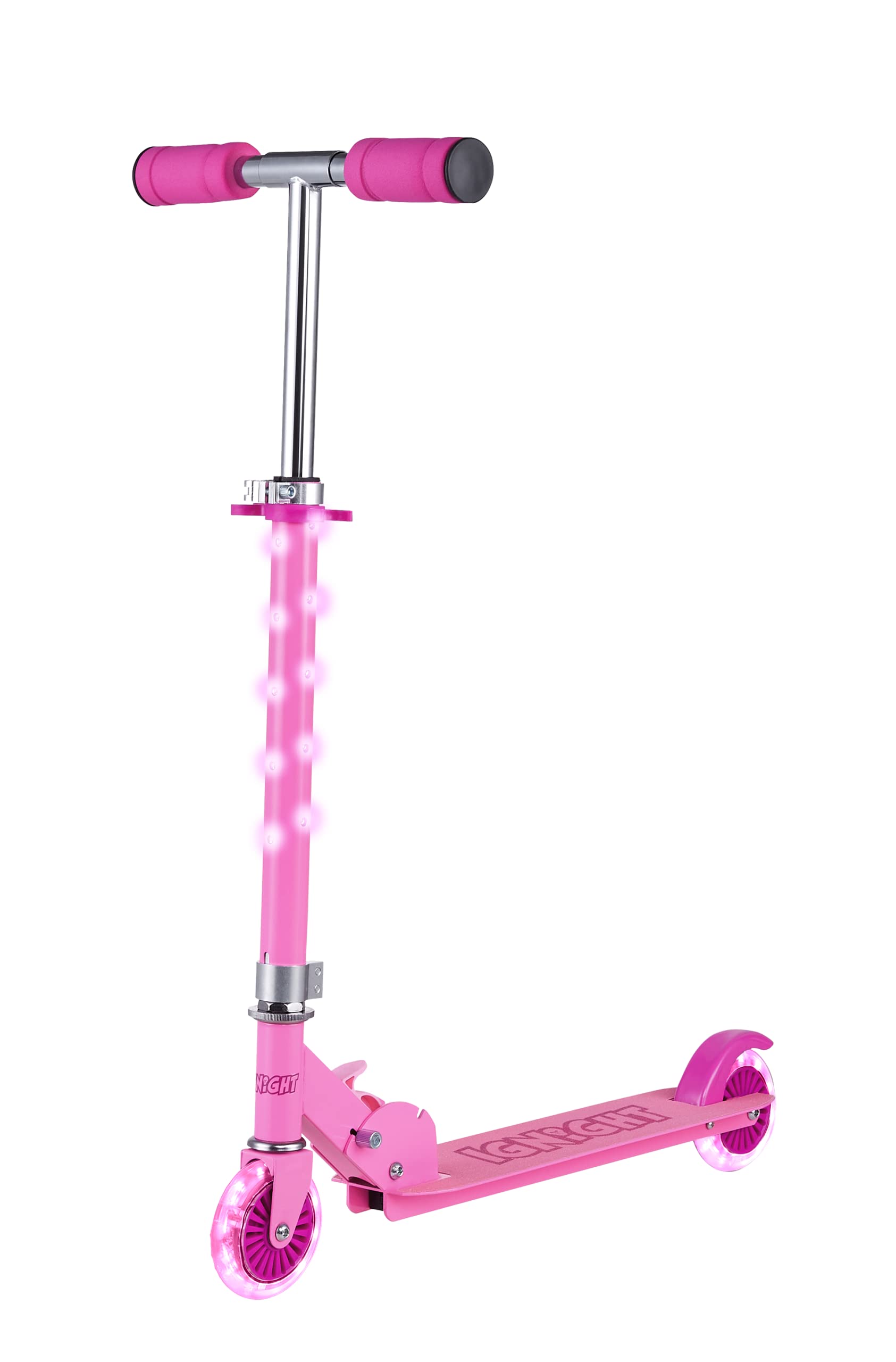 Voyager 2 Wheel Kick Scooter with Light Up Wheels and T-bar – Foldable ...