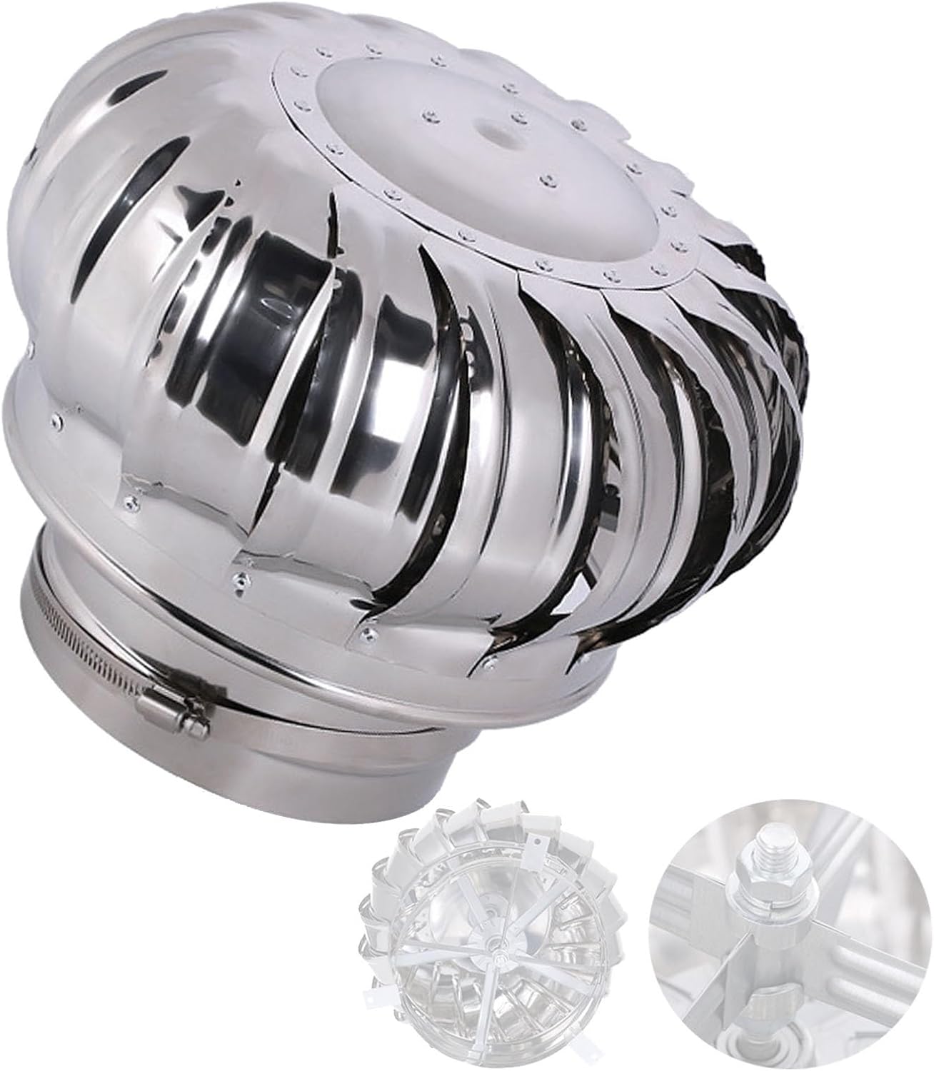 Amazon.com: Generic Roof Wind Turbines Cap Vent Round Internally Braced ...