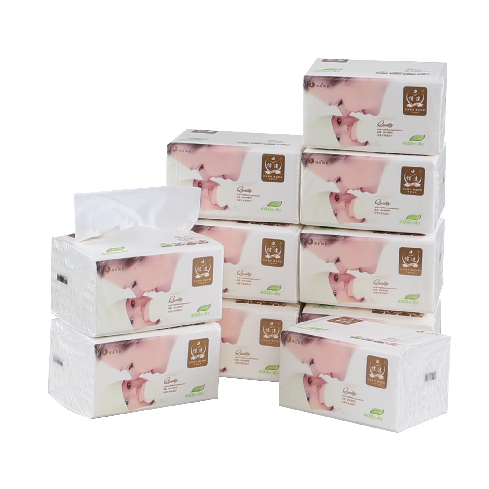 Amazon.com: Wekioger 10 Pack 4-Ply Soft Facial Tissues, 100 Tissues/400 ...